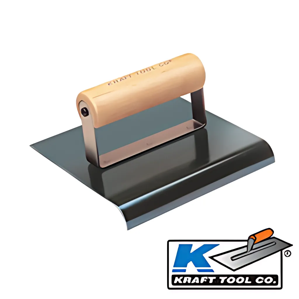 Kraft Tools 6" x 4" 1/8" R Blue Steel Hand Edger with Wood Handle ...