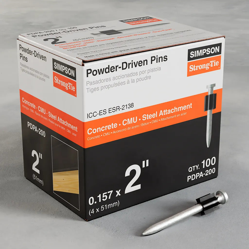 PDPA .157 in. x 2 in. Powder-Actuated Pin (100-Qty) (Pack of 1000 ...